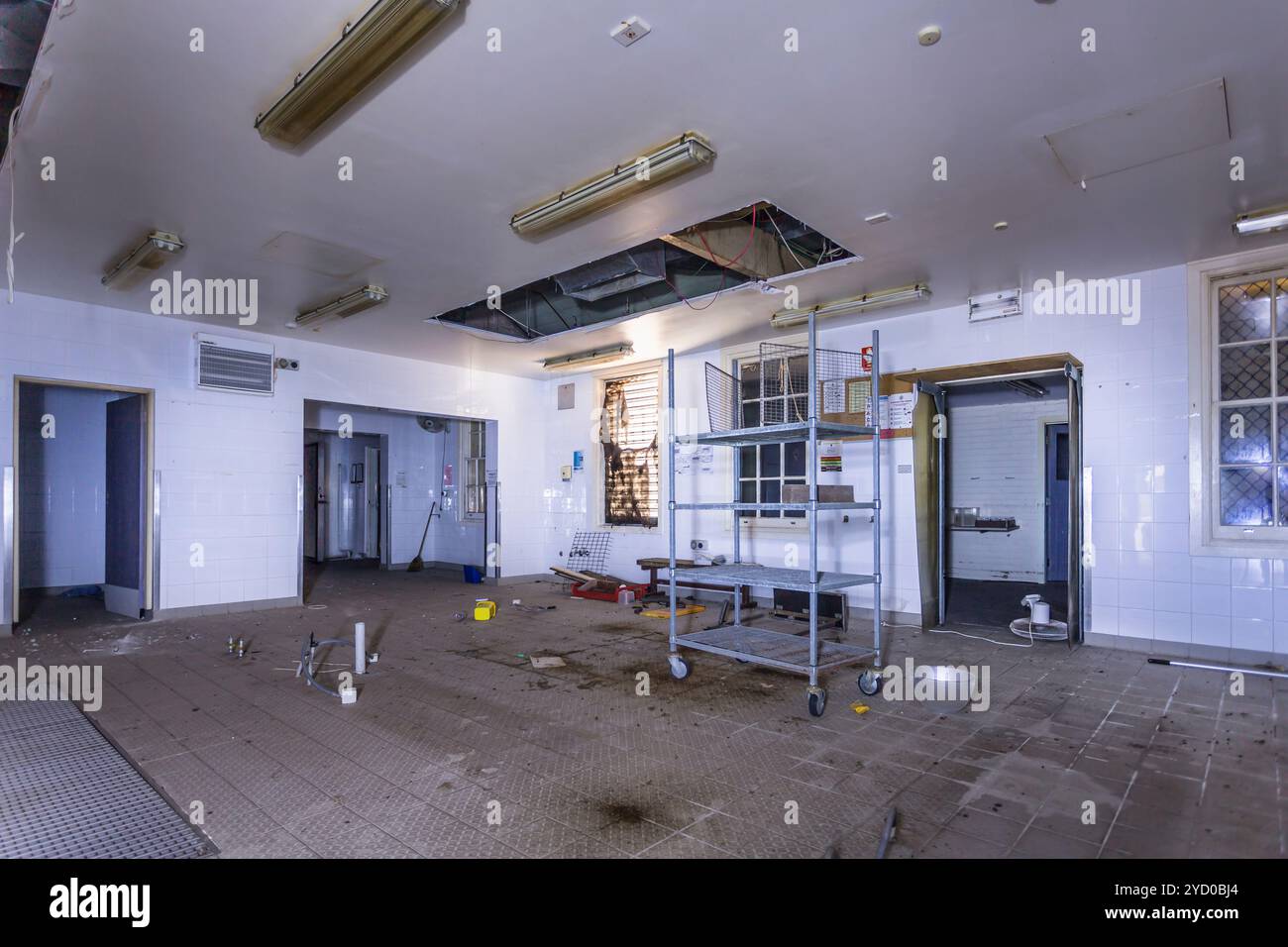Kitchen area of Peat Island Asylum Stock Photo - Alamy