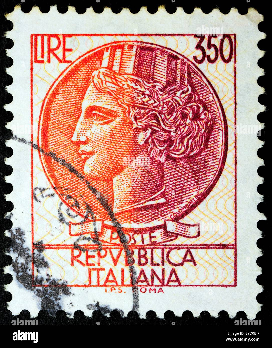 30 lire Siracusana fluorescente - Italian postage stamp with a Greek ...
