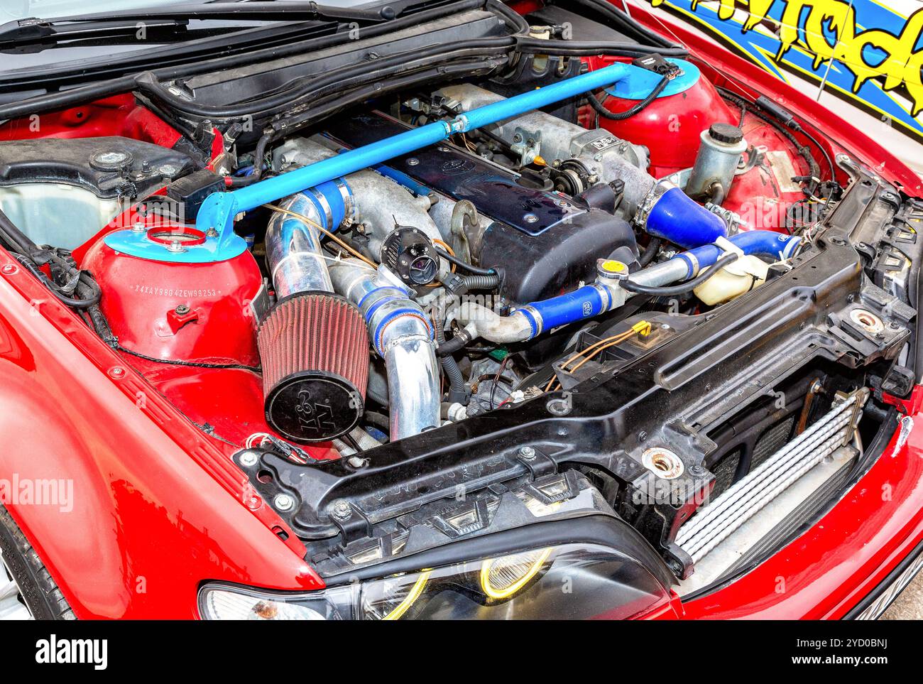 Tuned turbo car engine of Toyota in vehicle Stock Photo - Alamy