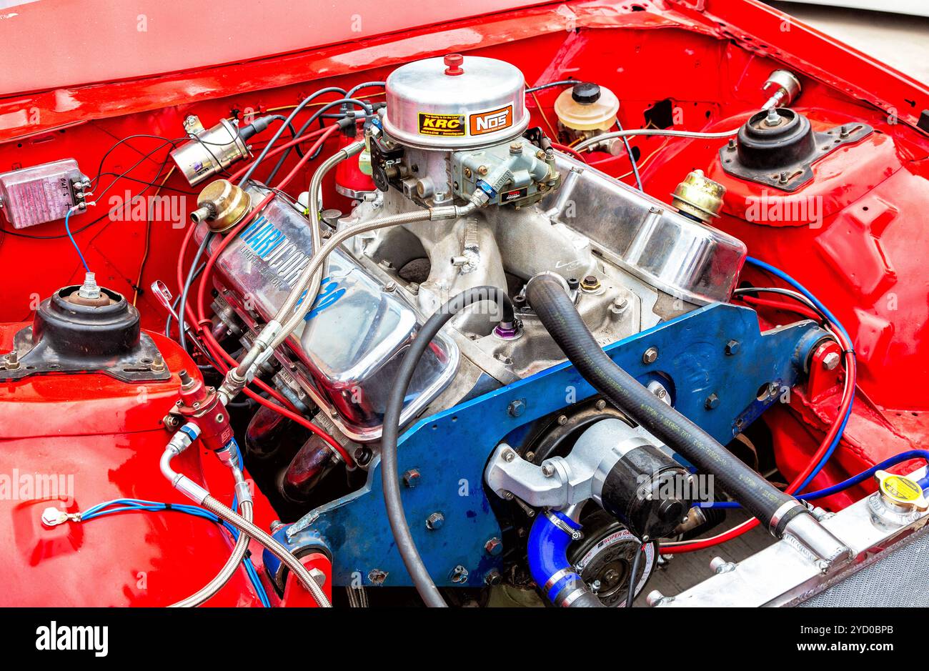 Tuned turbo car engine of Chevrolet Camaro vehicle Stock Photo - Alamy