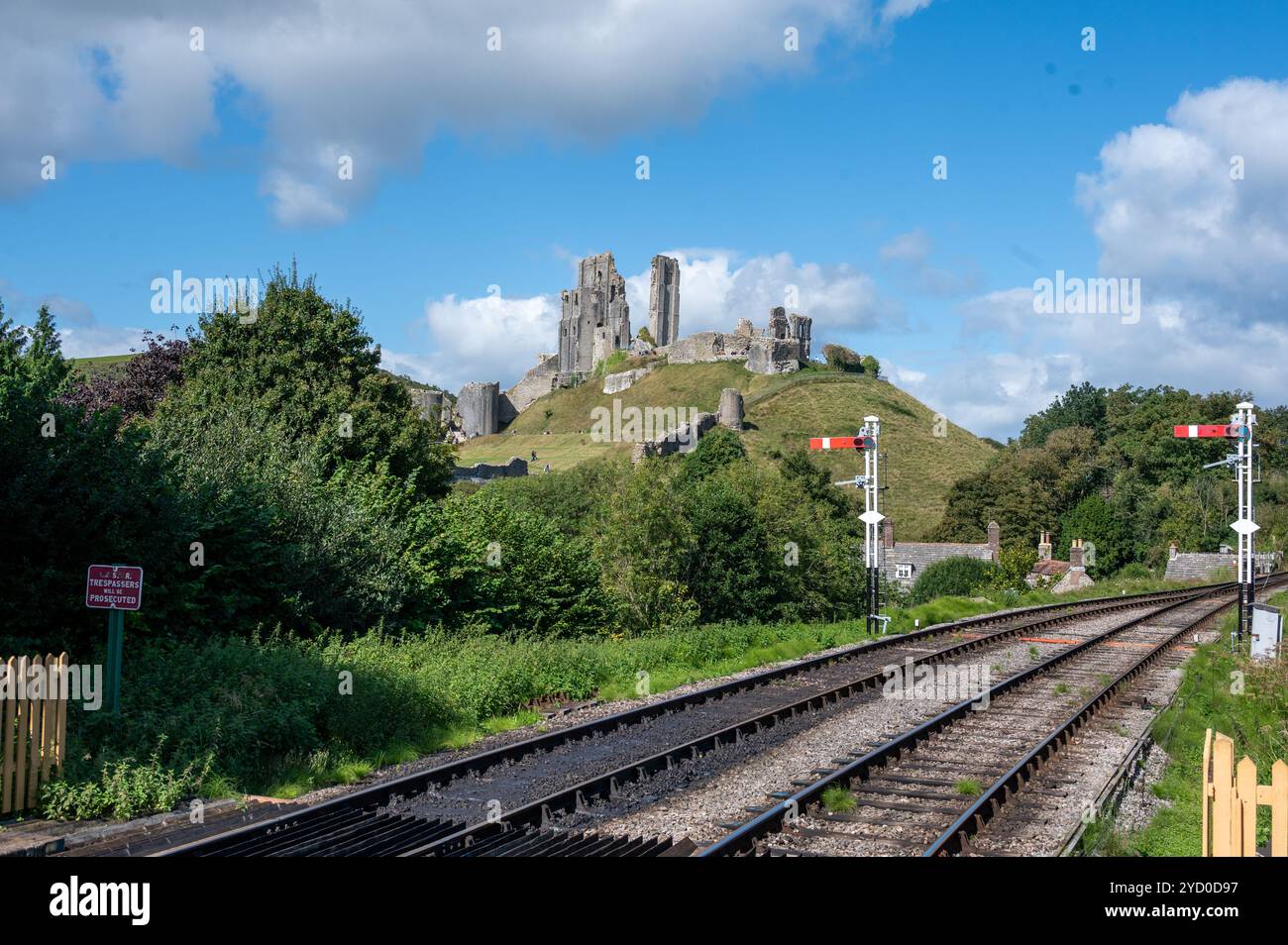 Corfe Castle station on the Swanage Railway Stock Photo - Alamy