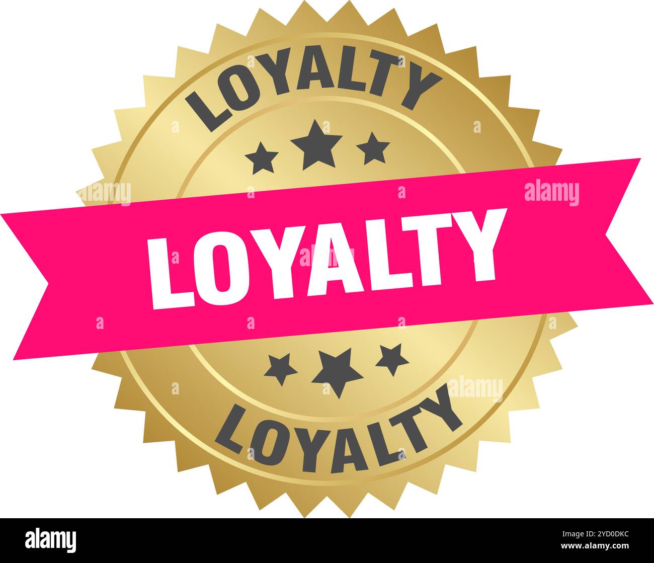 loyalty round pink and gold label isolated on transparent background ...