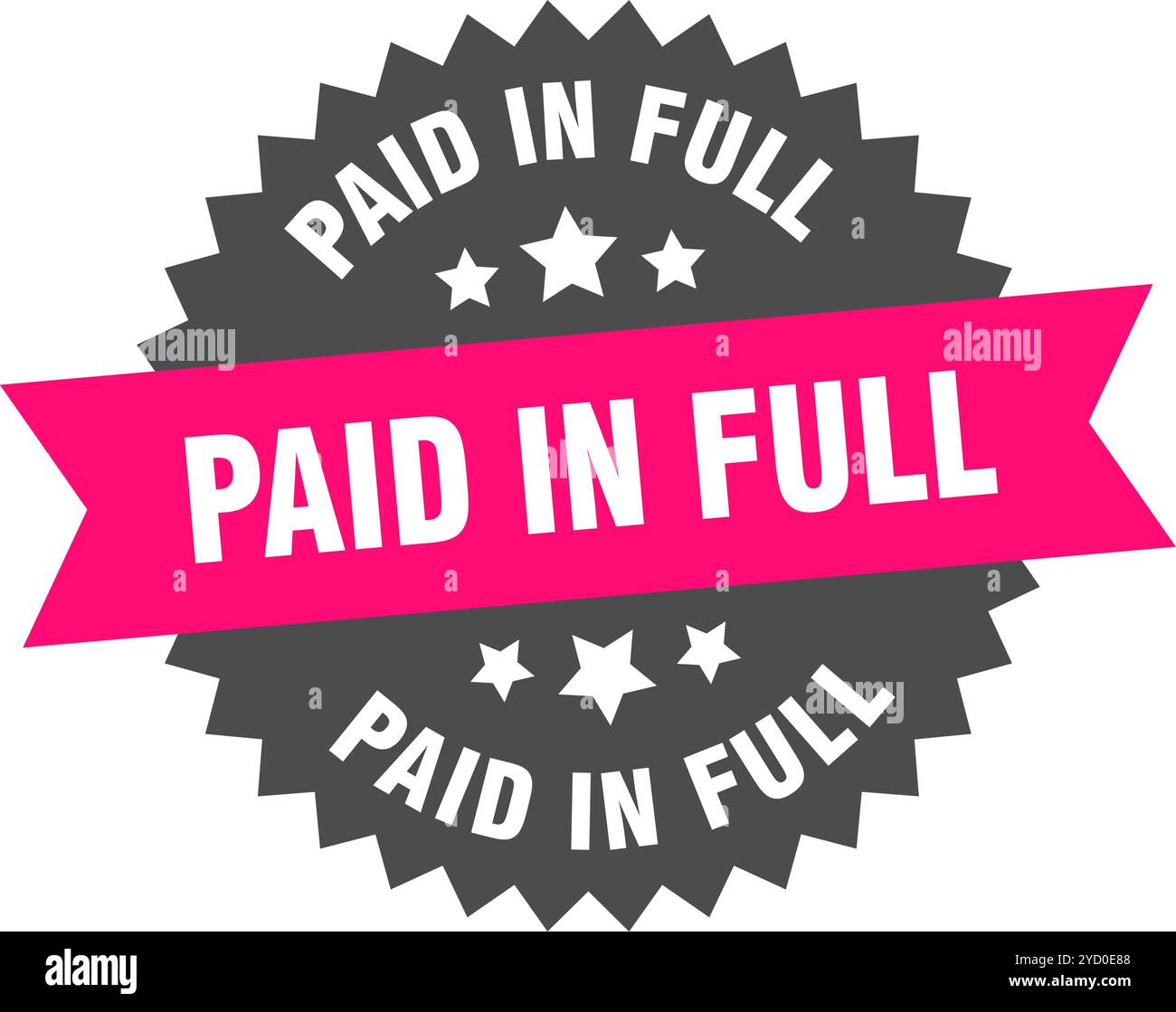 paid in full round pink label isolated on transparent background. paid ...