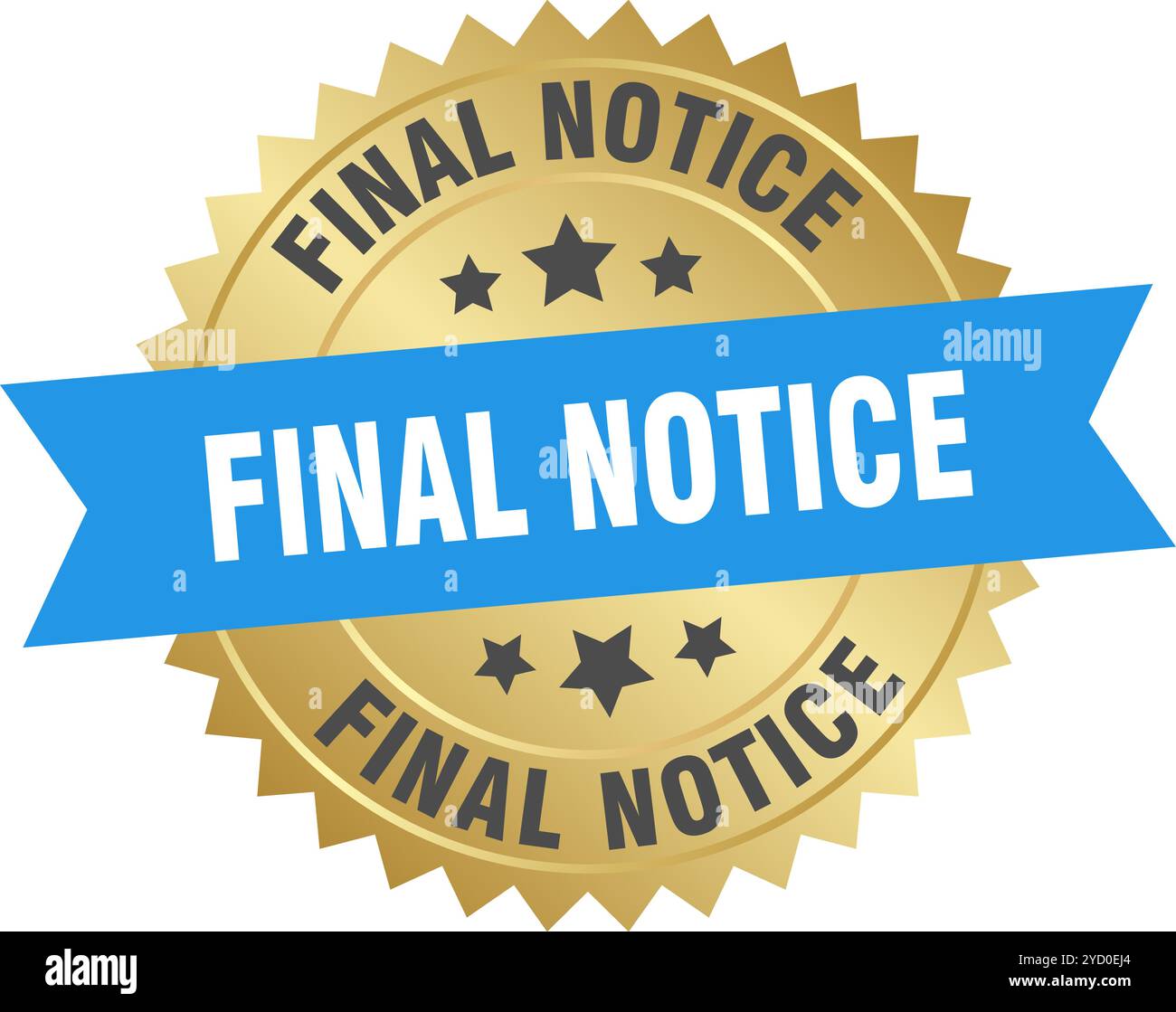 final notice round blue and gold label isolated on transparent ...