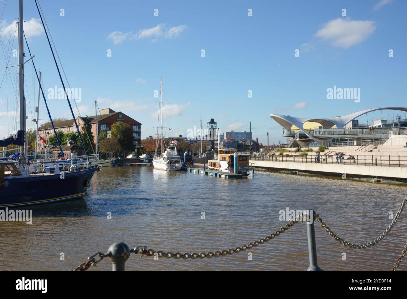 Moorings at Hull Marina: the restored Spurn lightship centre right ...