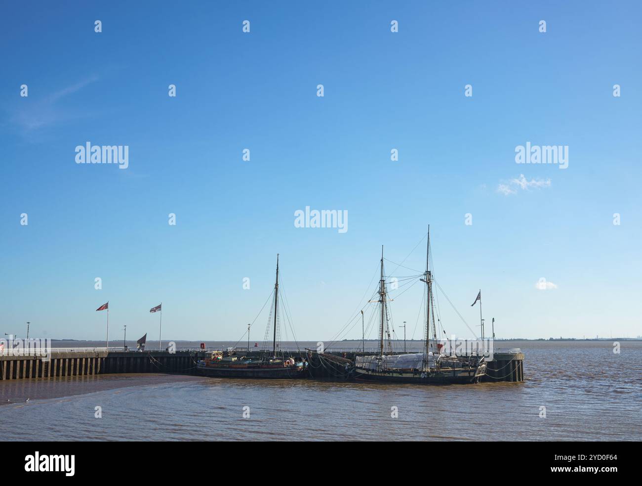HMS Pickle (right) and Humber sloop Spider T (left), moored in Princes ...