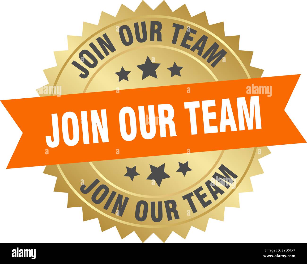 join our team round orange and gold label isolated on transparent ...
