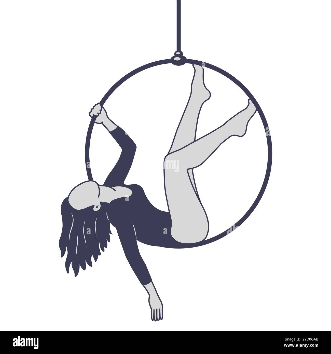Female gymnast sitting on balance Stock Vector Images - Alamy