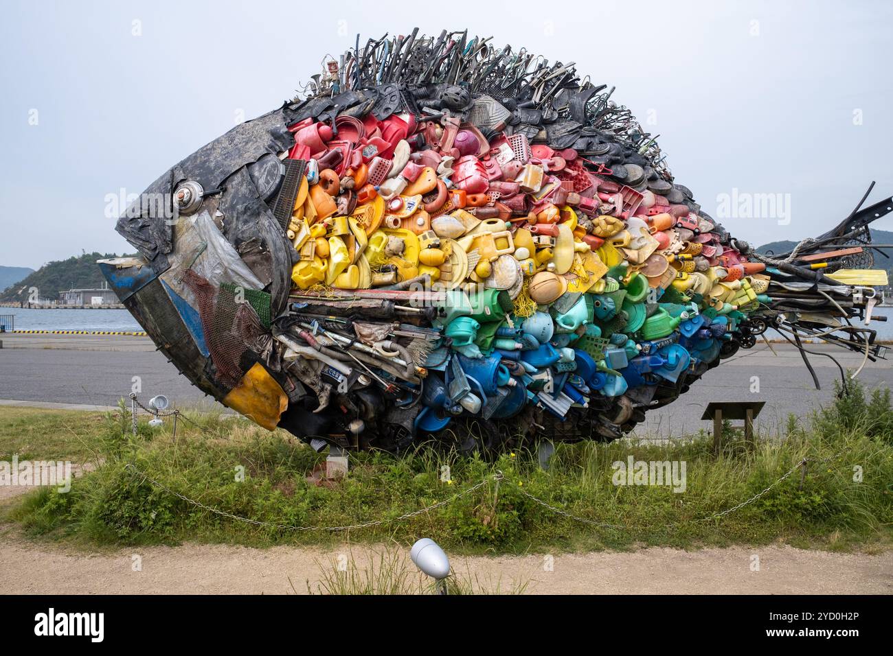Fish Shaped Sculpture made of Recycled Rubbish by Yodogawa Technique on ...