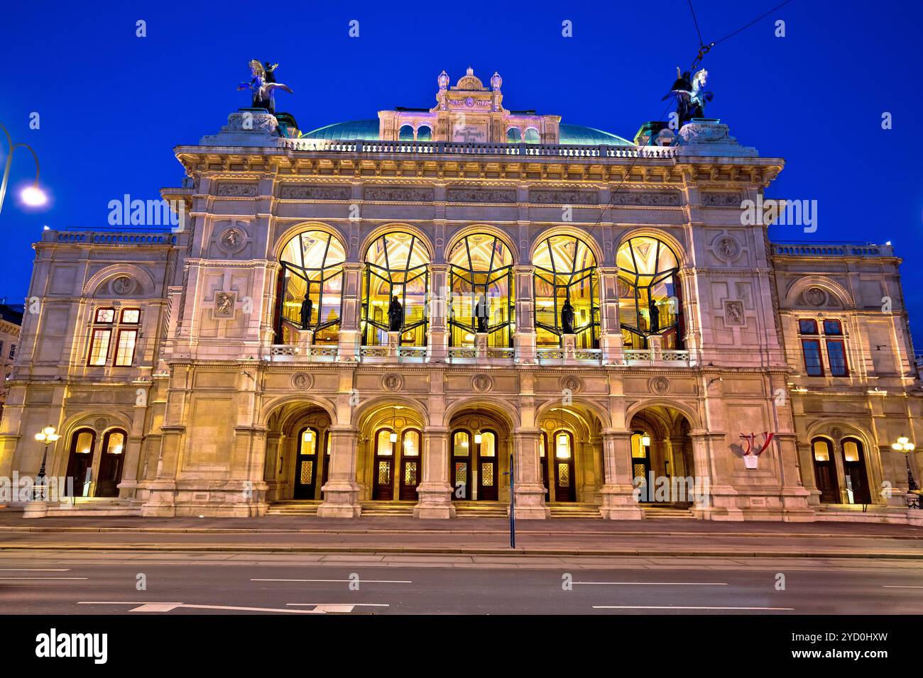 Vienna state Opera house square and architecture evening view Stock ...