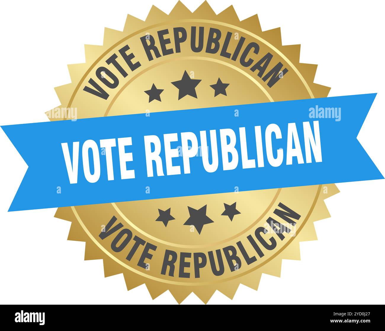 vote republican round blue and gold label isolated on transparent ...