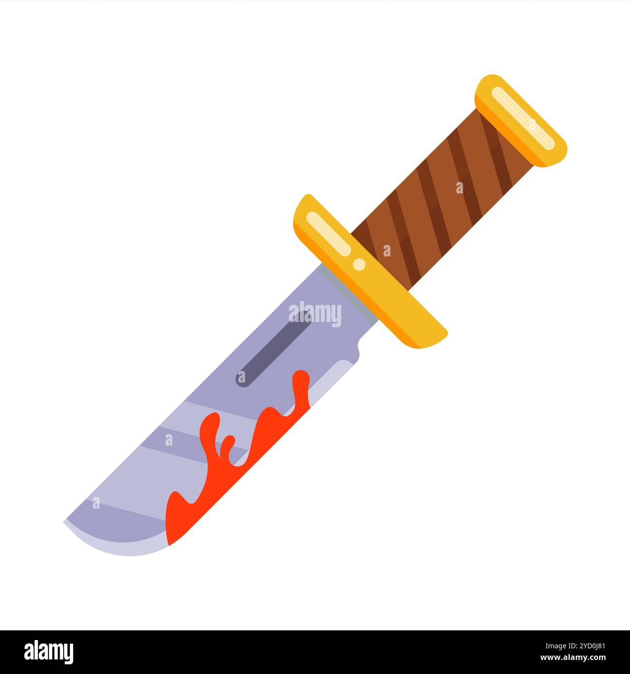 combat knife in blood. bladed weapon. evidence from a crime scene Stock ...