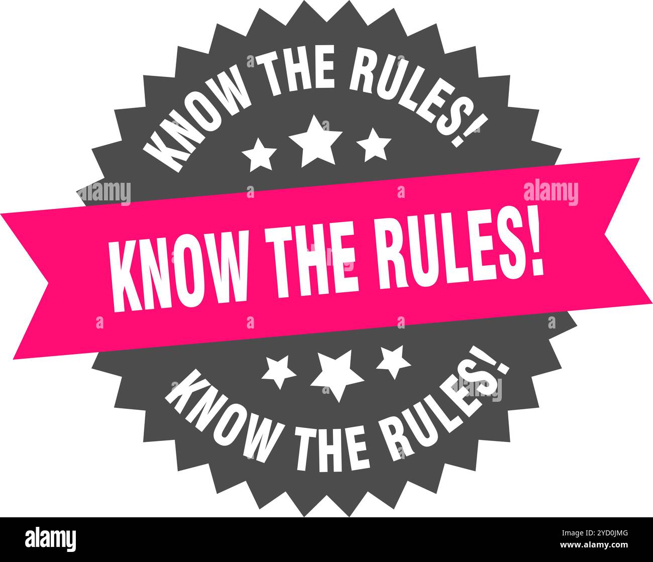 know the rules round pink label isolated on transparent background ...