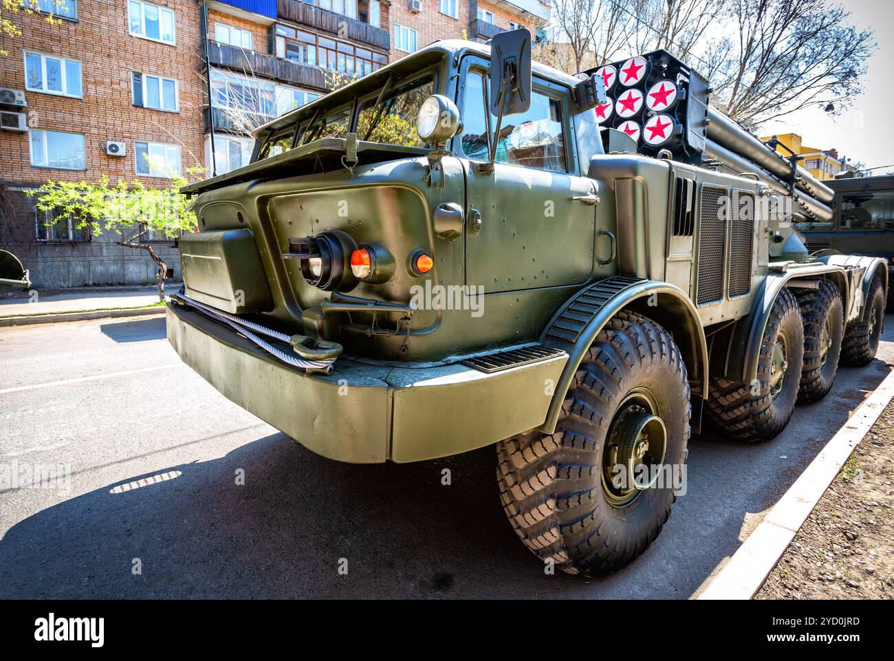 Multiple rocket launcher system BM-27 Uragan Stock Photo - Alamy