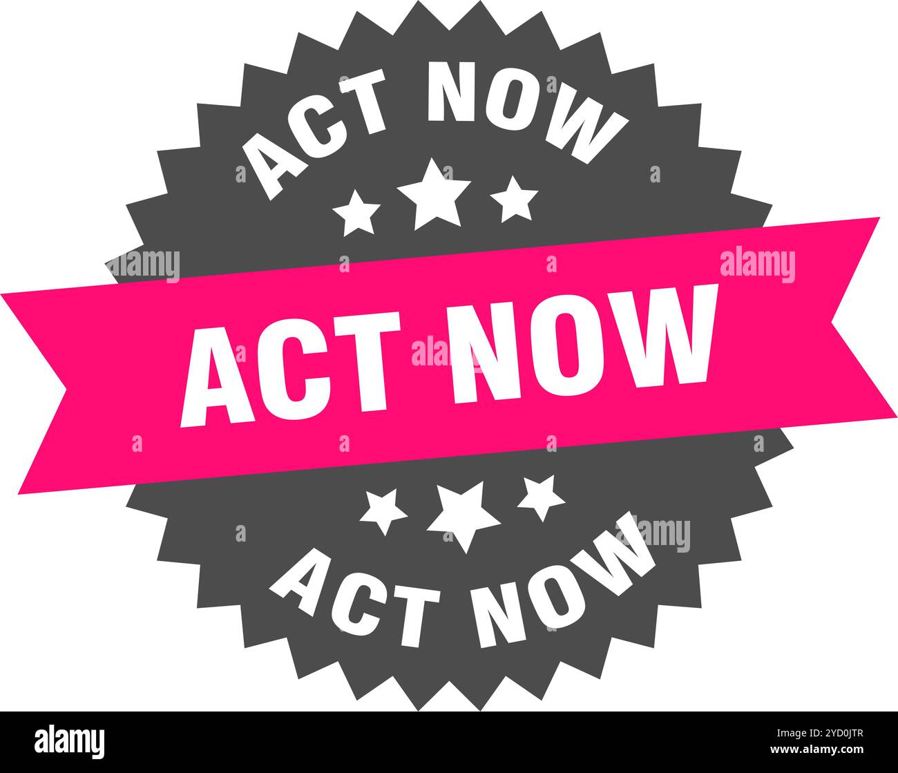 act now round pink label isolated on transparent background. act now ...
