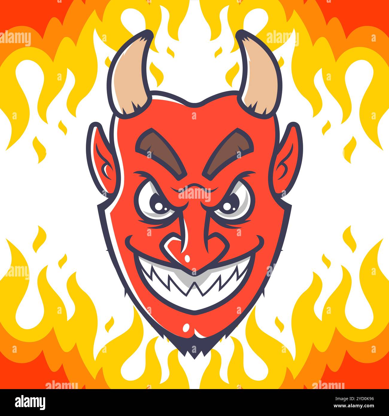 the devil head in hell among the fire. hellish laughter Stock Vector Image & Art - Alamy