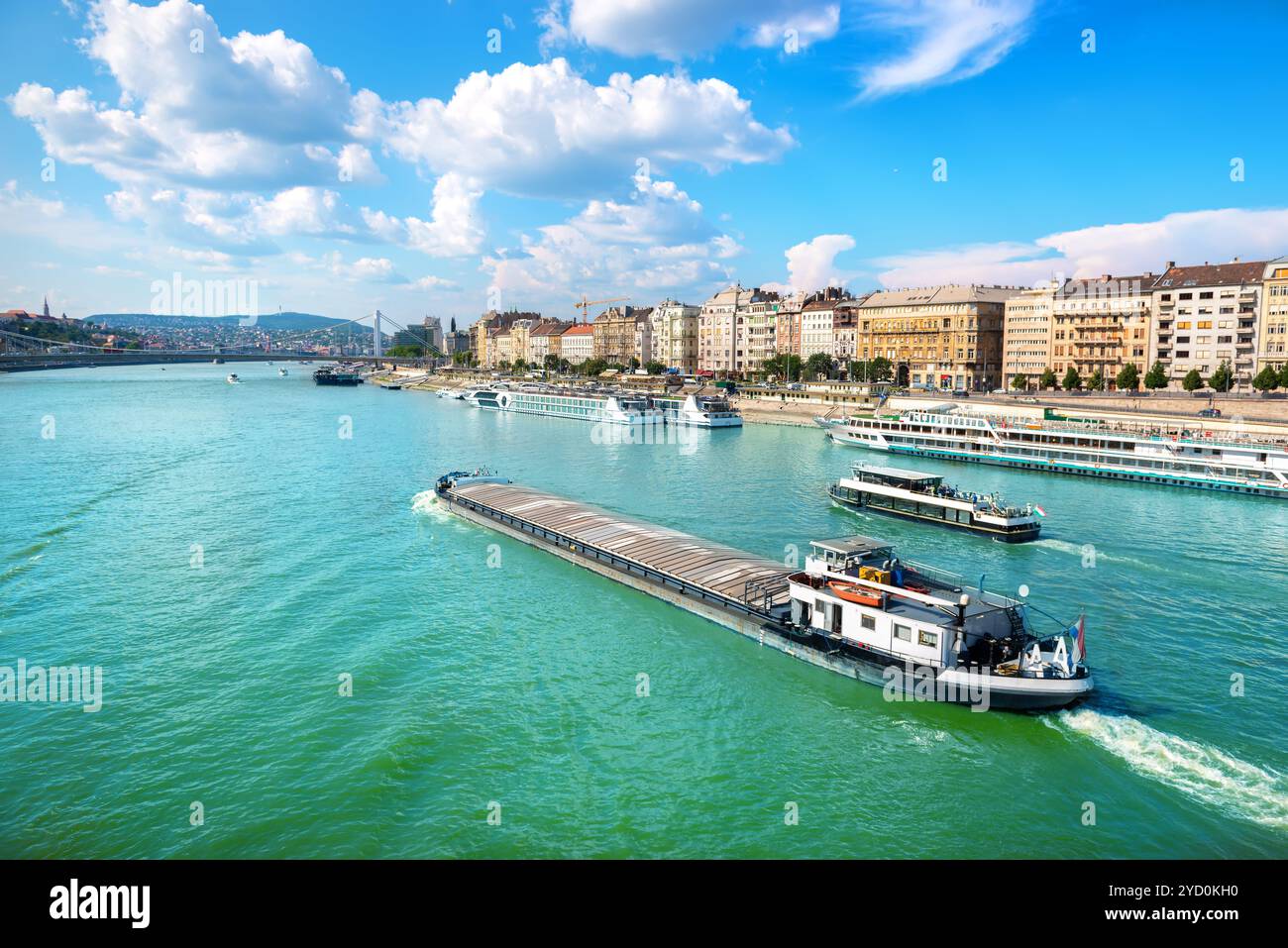 Cargo ship on Danube Stock Photo - Alamy