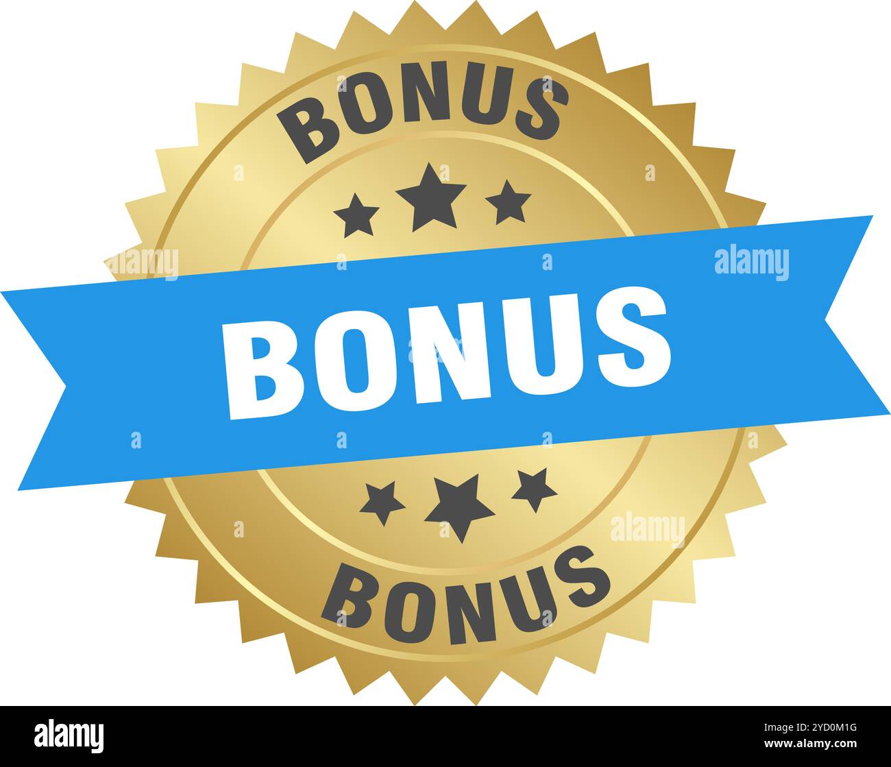 bonus round blue and gold label isolated on transparent background ...