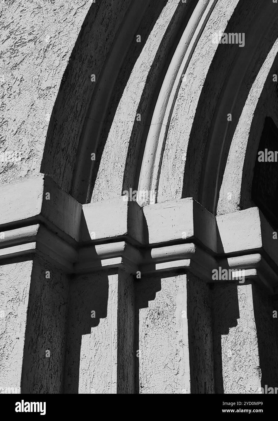 Sunlit Church Wall – Architectural Detail with Light and Shadow Play ...