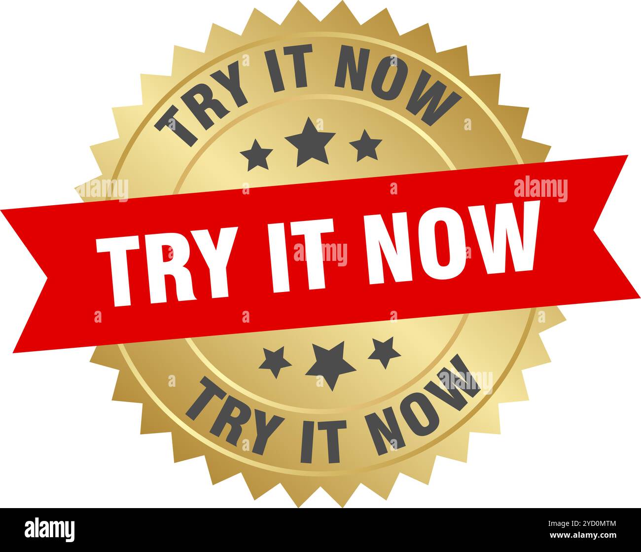 try it now round red and gold label isolated on transparent background ...