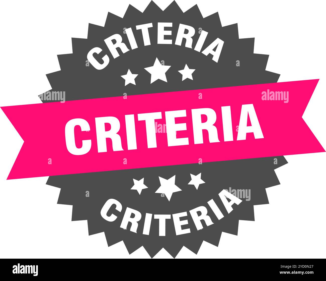 criteria round pink label isolated on transparent background. criteria ...