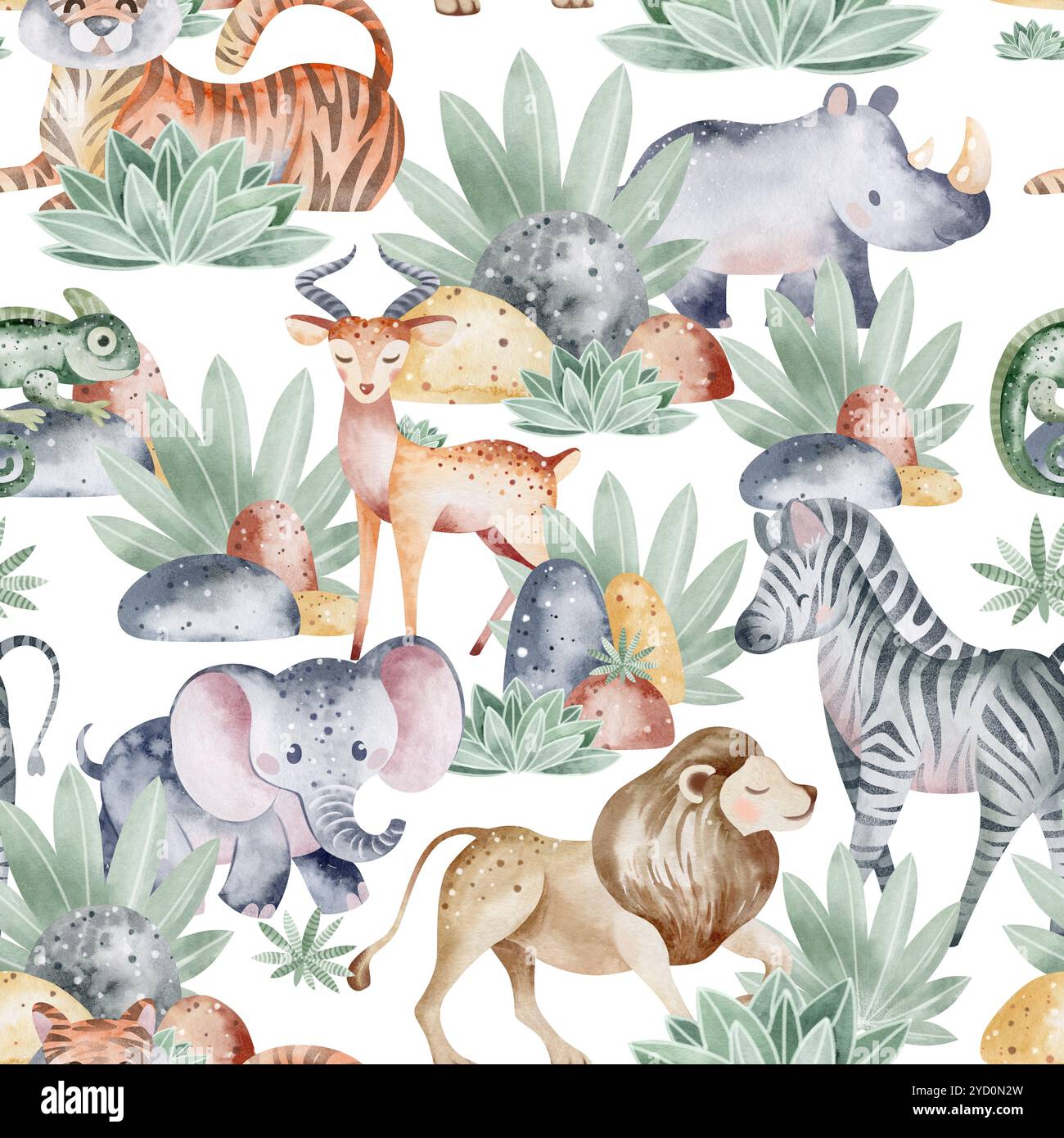 Jungle Safari Baby Background Adorable Giraffe Watercolor Safari Baby