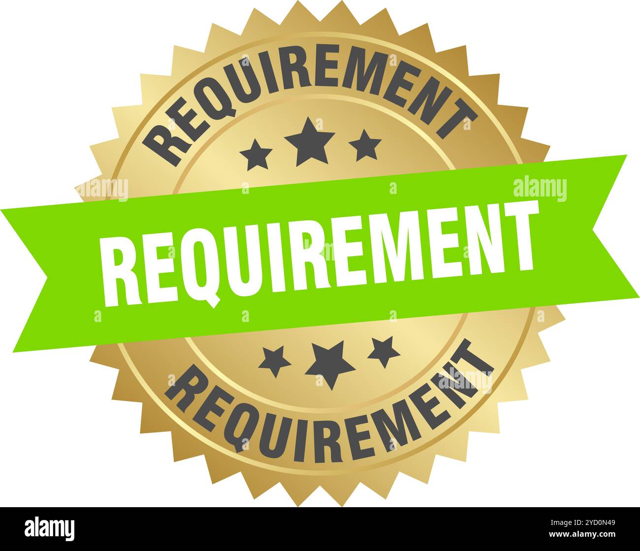 requirement round green and gold label isolated on transparent ...