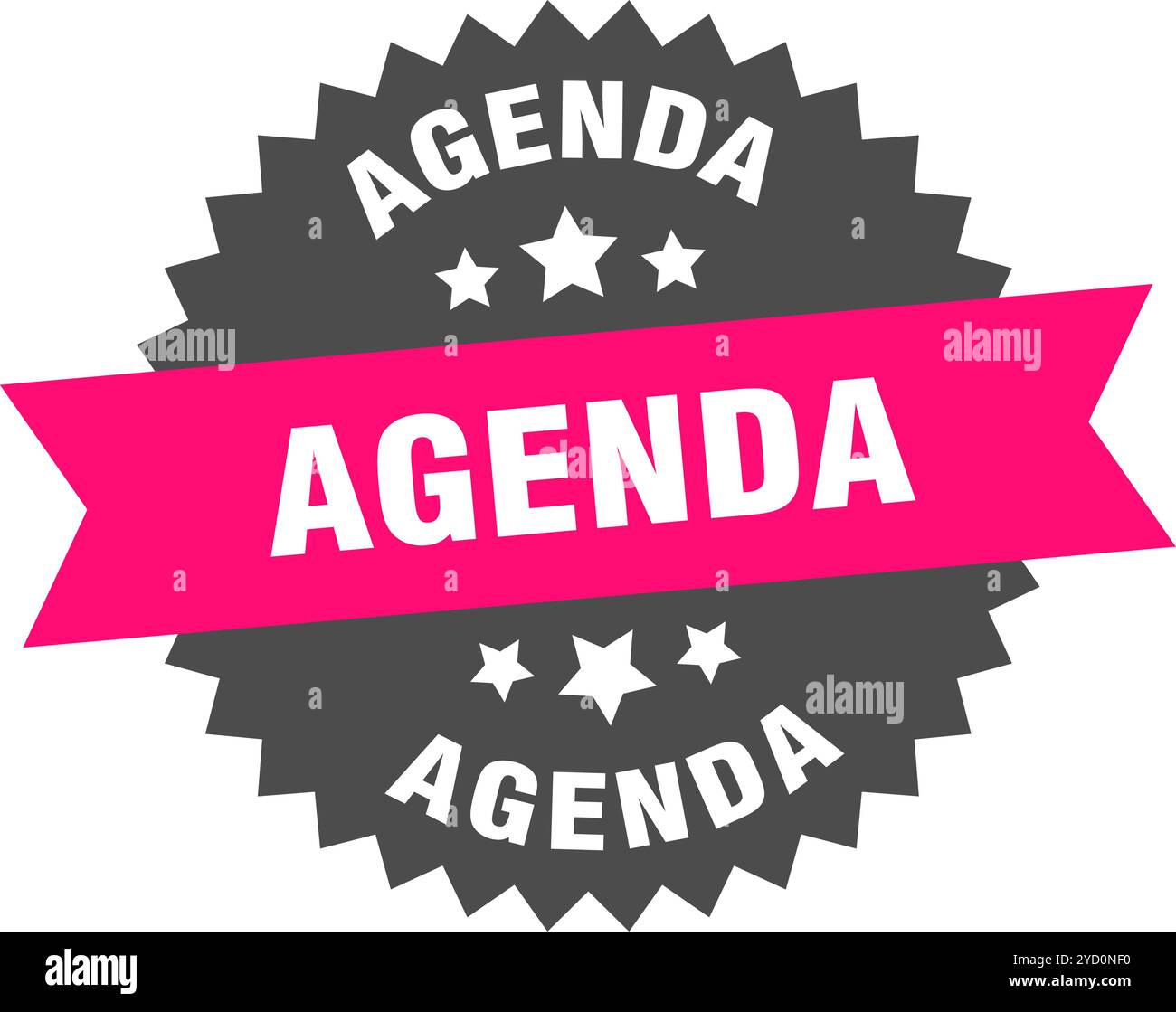 agenda round pink label isolated on transparent background. agenda ...