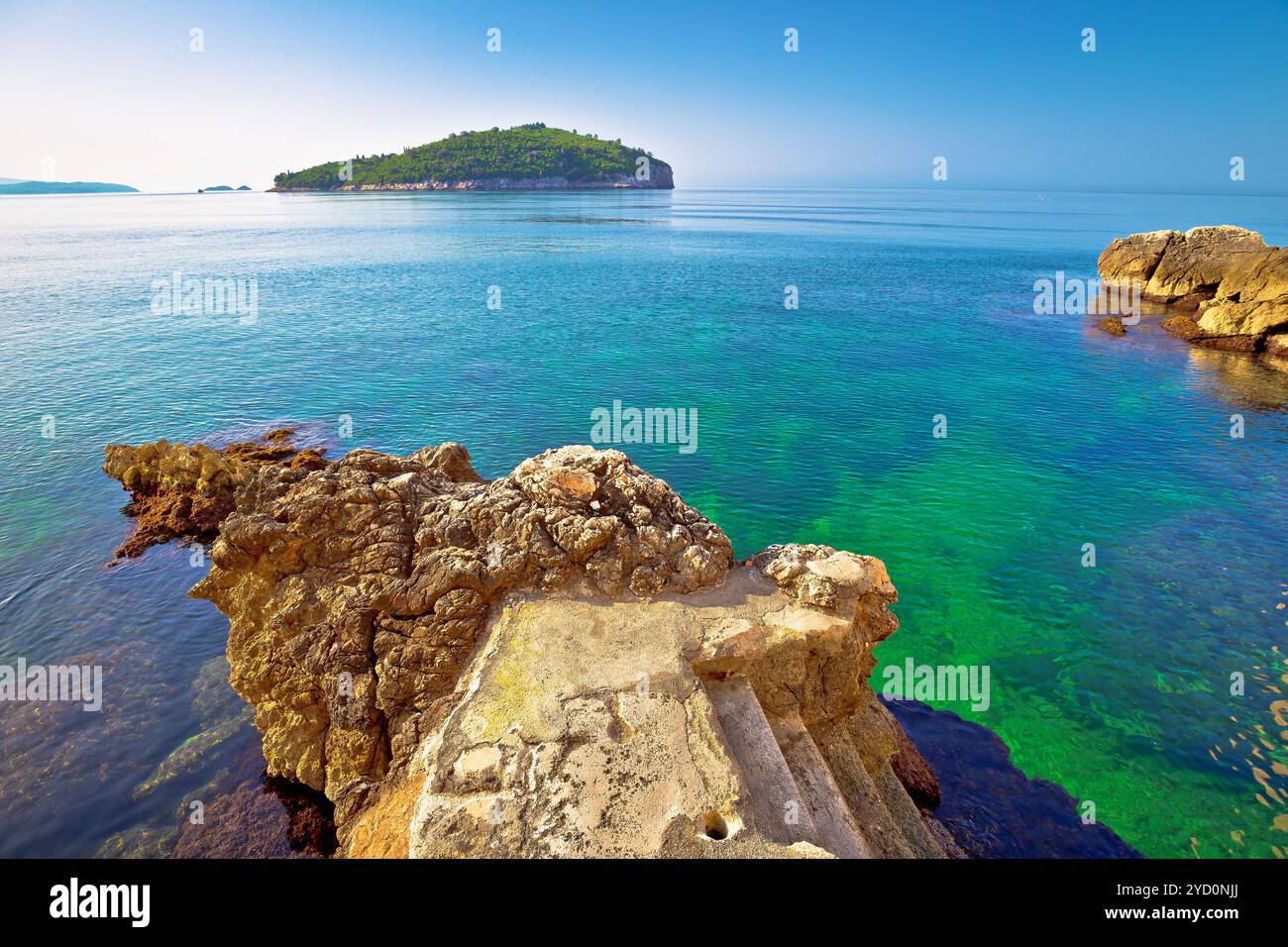 Lokrum island view from Dubrovnik walls beach Stock Photo - Alamy
