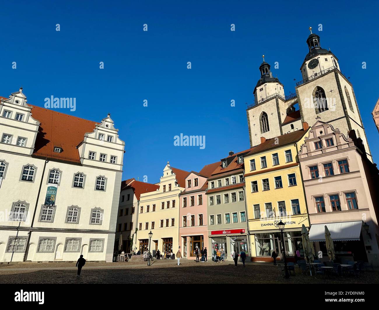 Market Square in Lutherstadt Wittenberg with the Stadtkirche and the ...