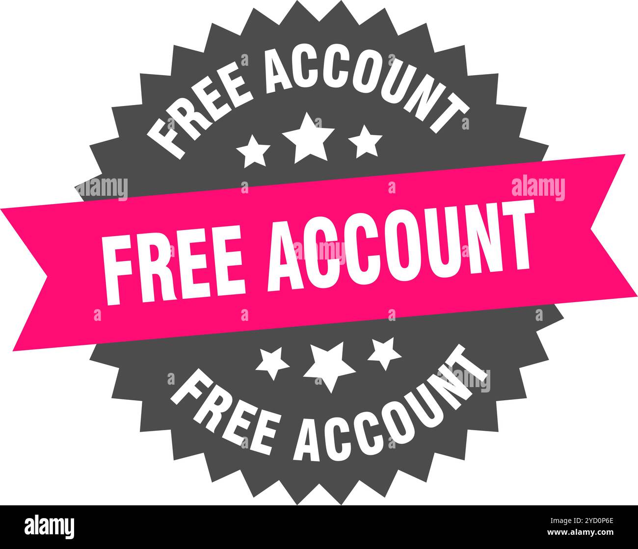 free account round pink label isolated on transparent background. free ...
