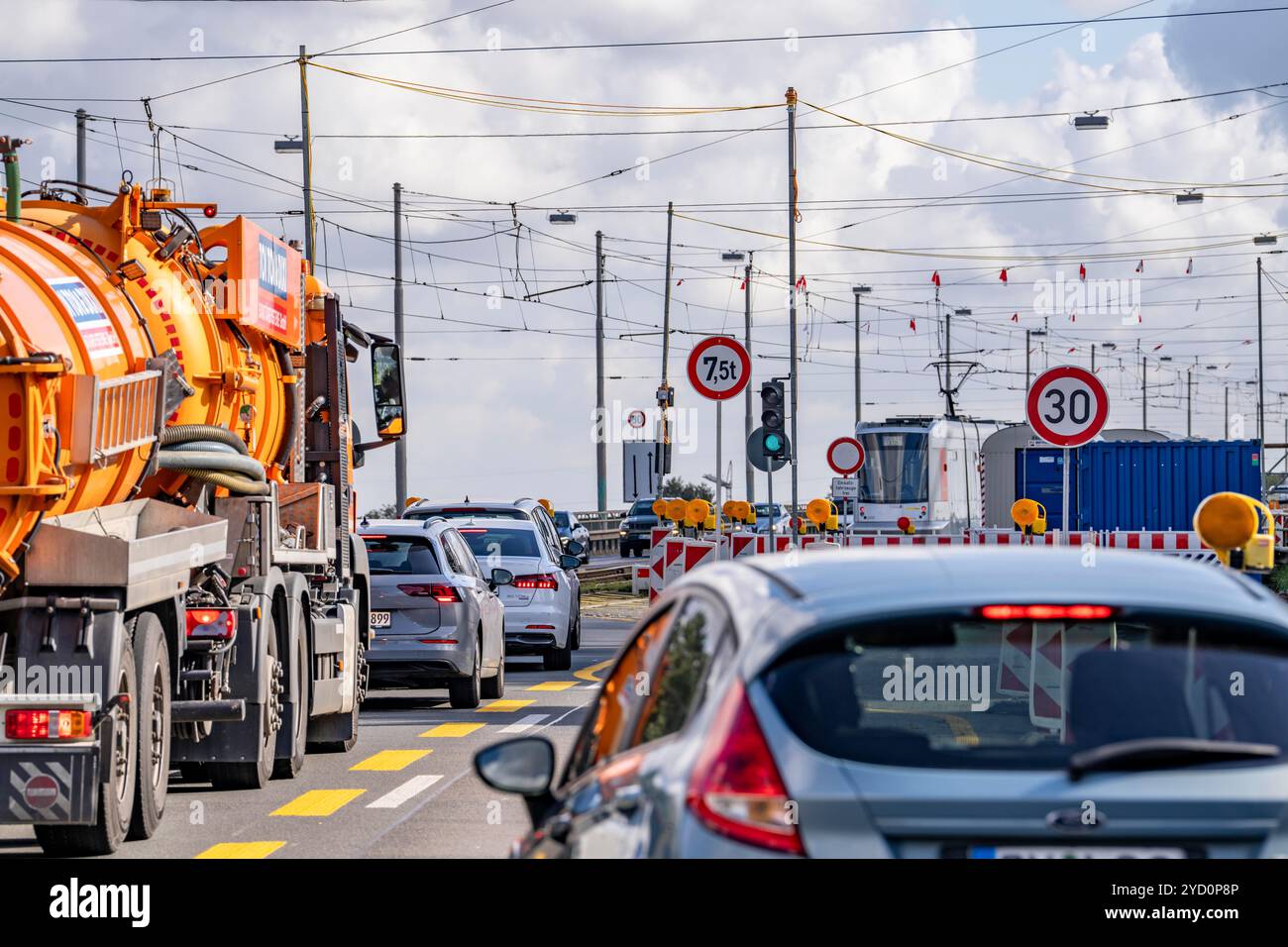 The Josef-Kardinal-Frings-Bridge, federal highway B1, between ...