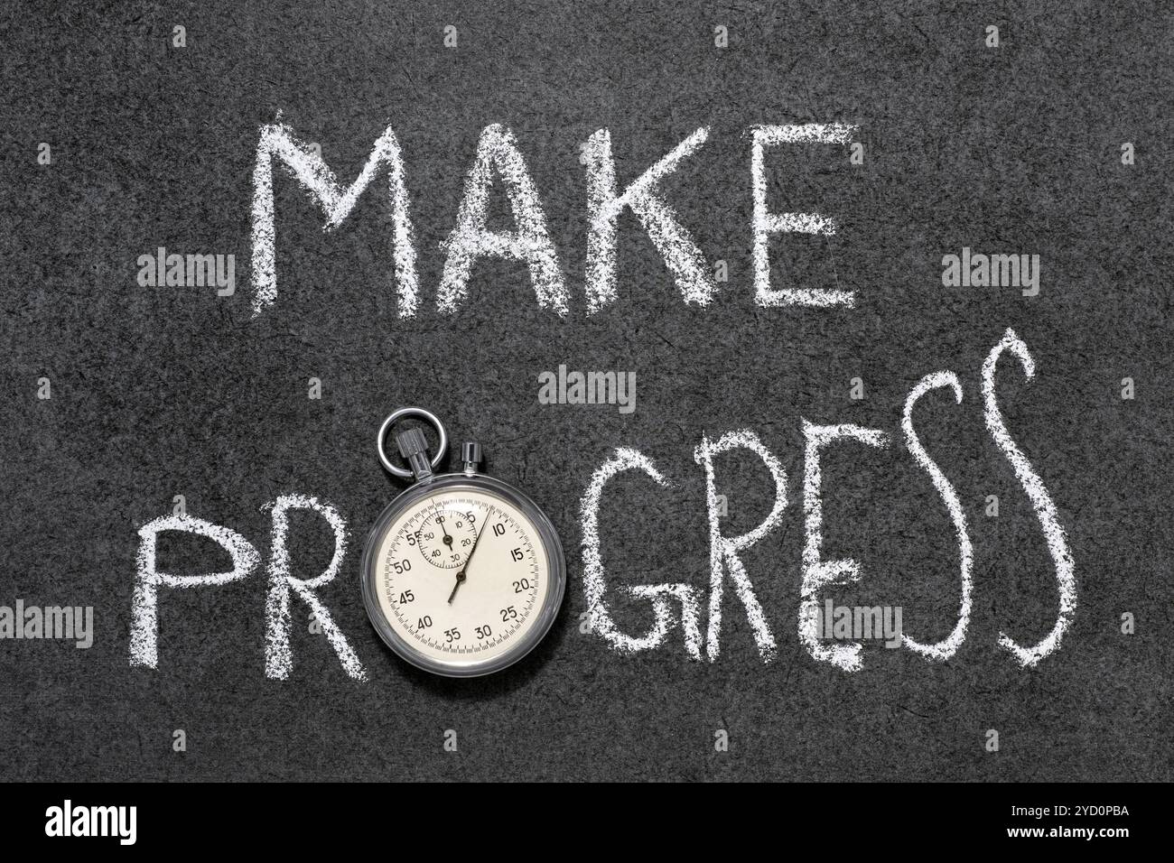 make progress phrase handwritten on chalkboard with vintage precise ...