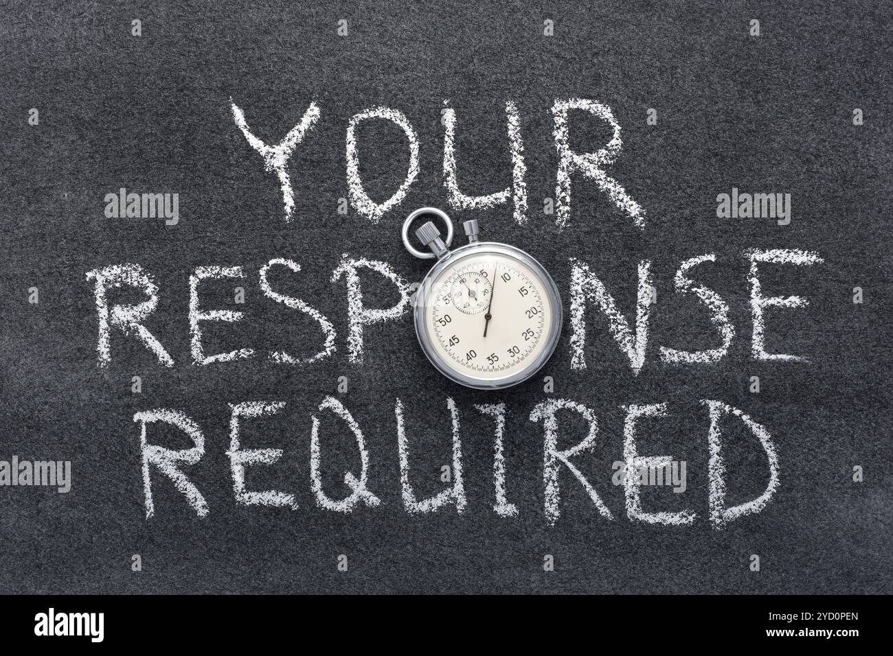your response required phrase handwritten on chalkboard with vintage ...