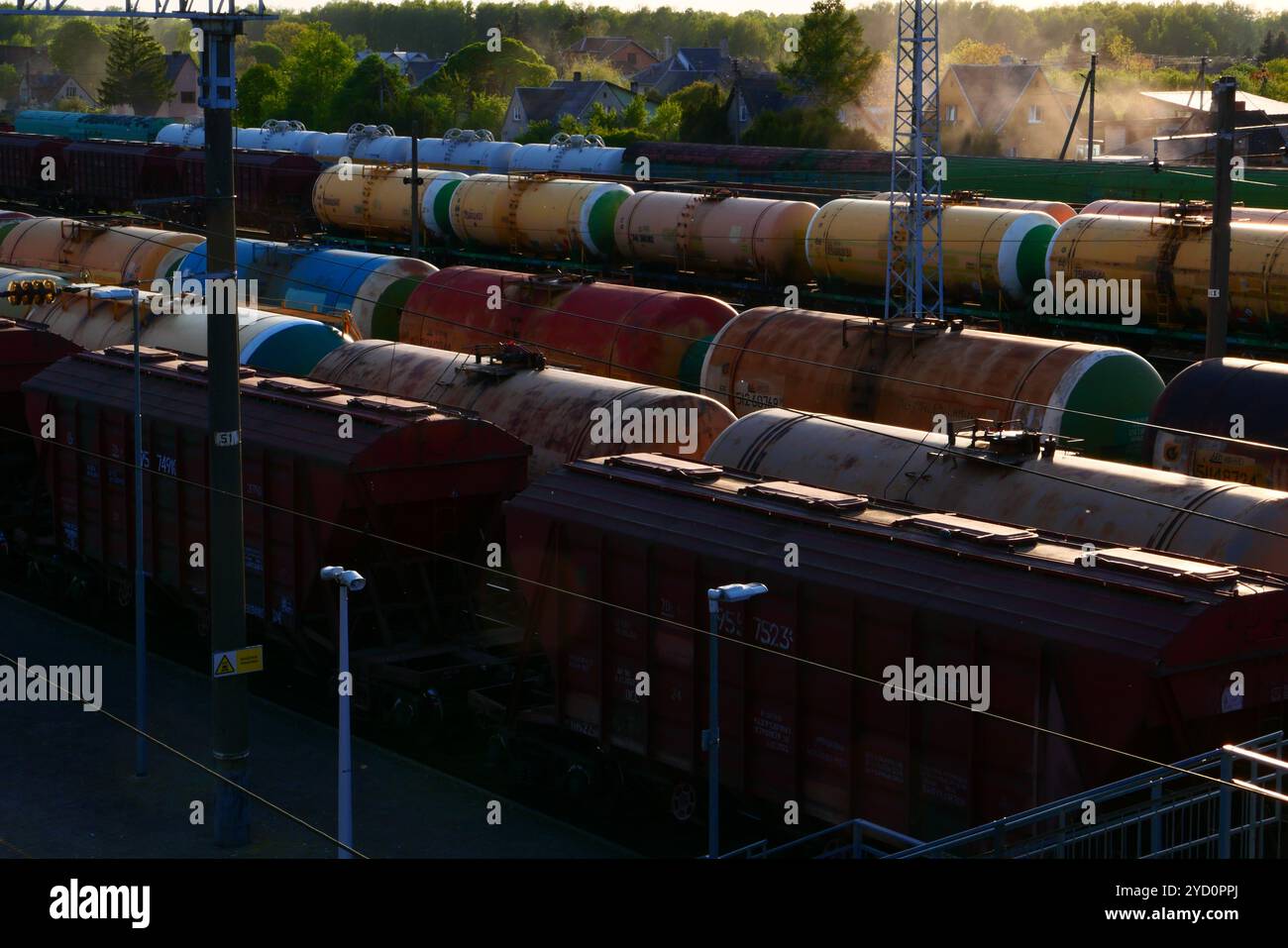 Freight trains wagon in Lithuania Stock Photo - Alamy
