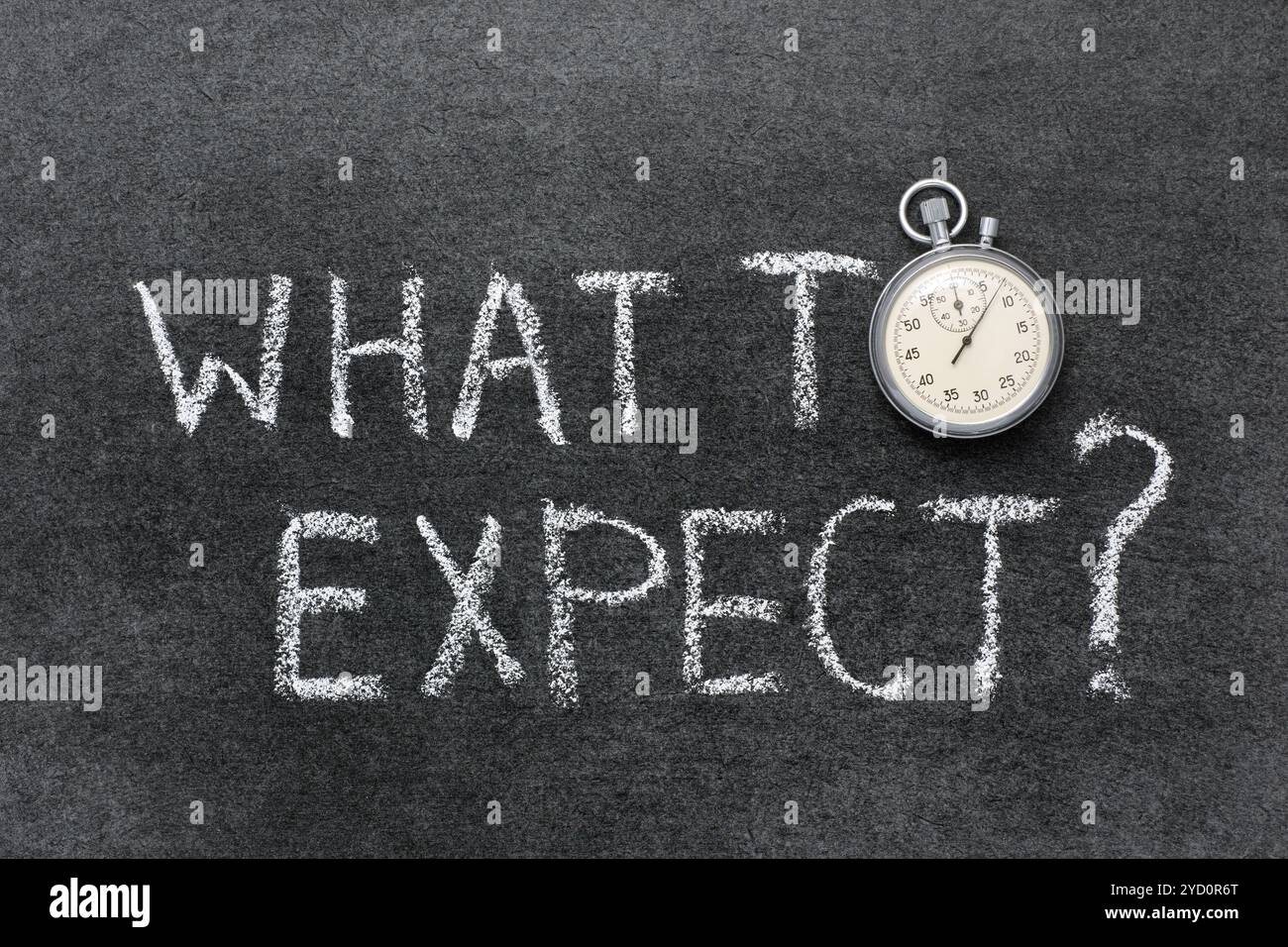 what to expect question handwritten on chalkboard with vintage precise ...