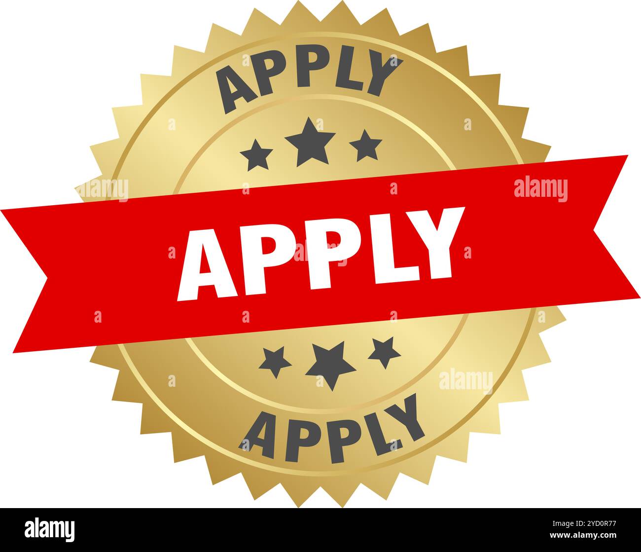 apply round red and gold label isolated on transparent background ...