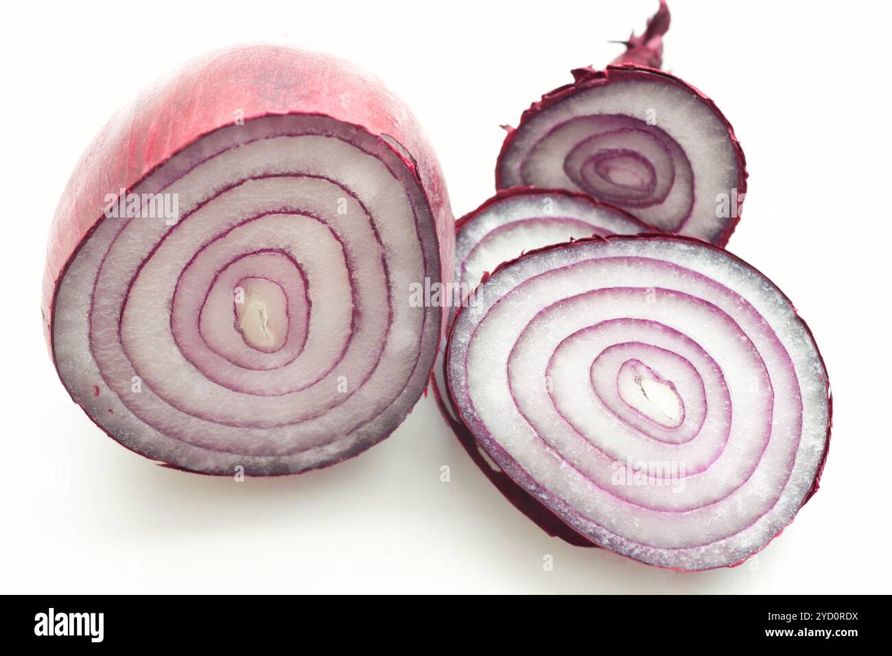 stack, fresh, cut, red, onion, slice, isolated, white, ring, circle ...