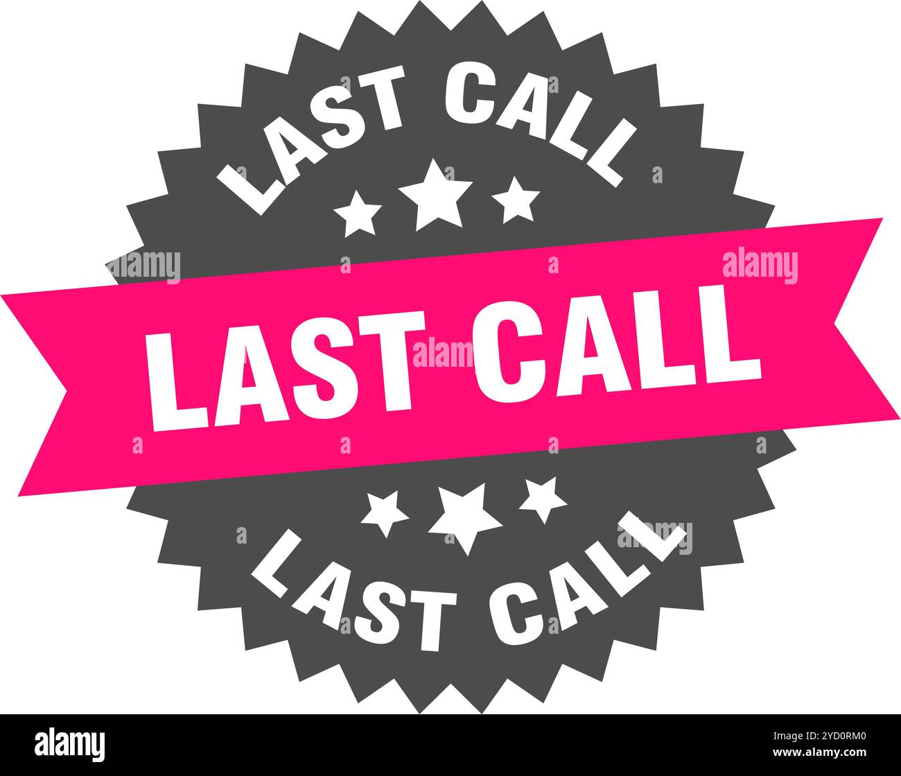 last call round pink label isolated on transparent background. last ...