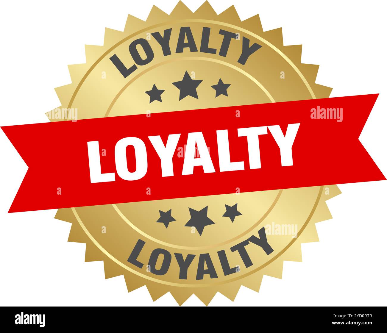 loyalty round red and gold label isolated on transparent background. loyalty Stock Vector Image ...