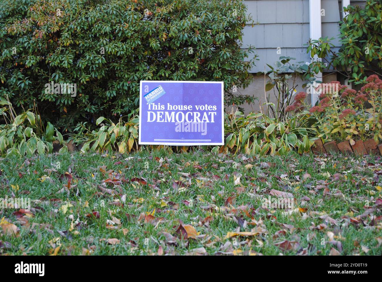 Rutherford, New Jersey, USA - October 24 2024: Political lawn sign ...