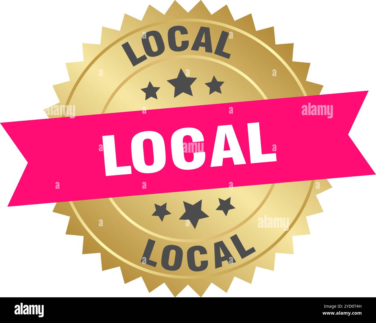 local round pink and gold label isolated on transparent background ...