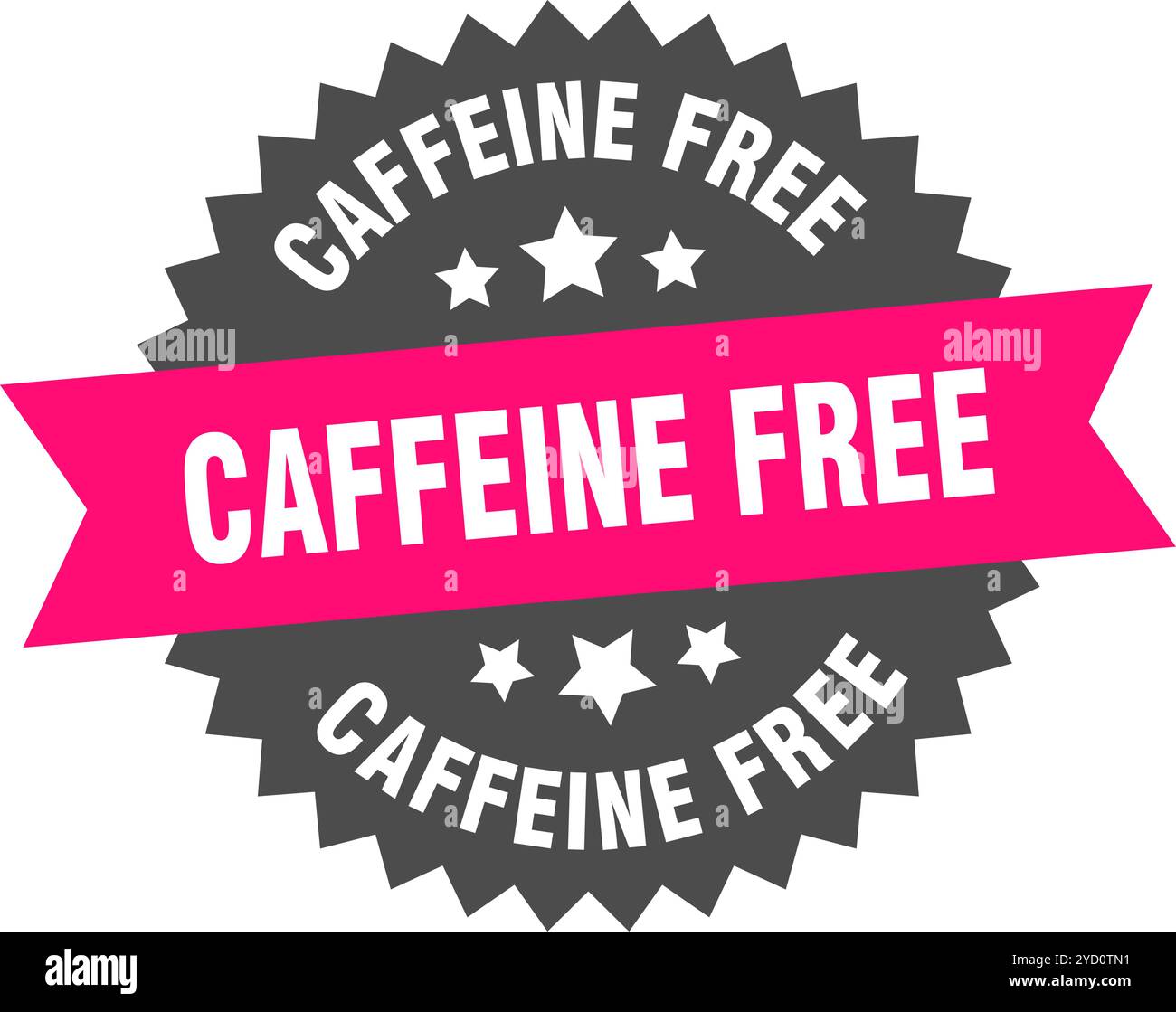caffeine free round pink label isolated on transparent background ...