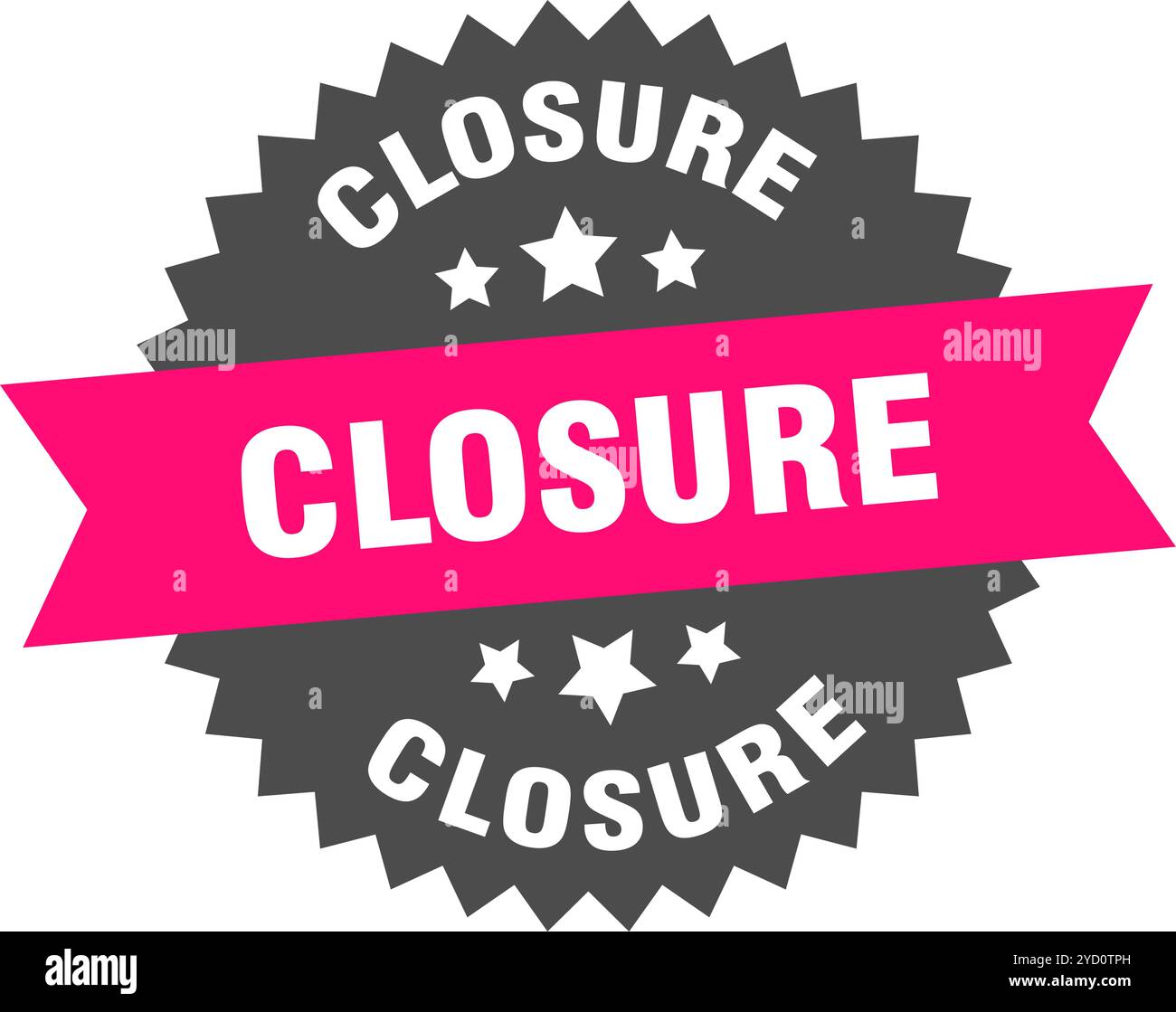 closure round pink label isolated on transparent background. closure ...