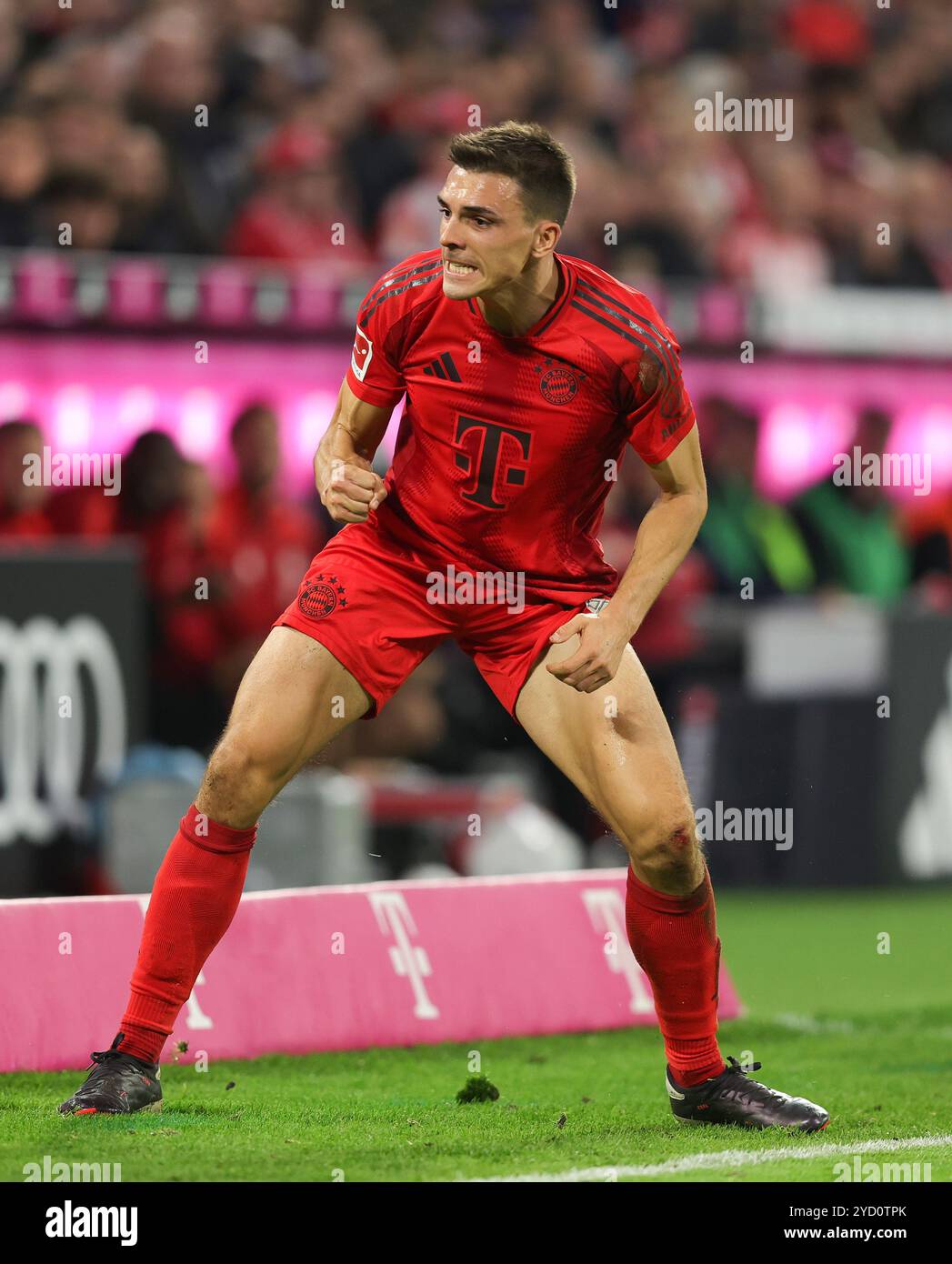 MUNICH, GERMANY - OCTOBER 19: Joao Palhinha of Bayern Muenchen reacts ...