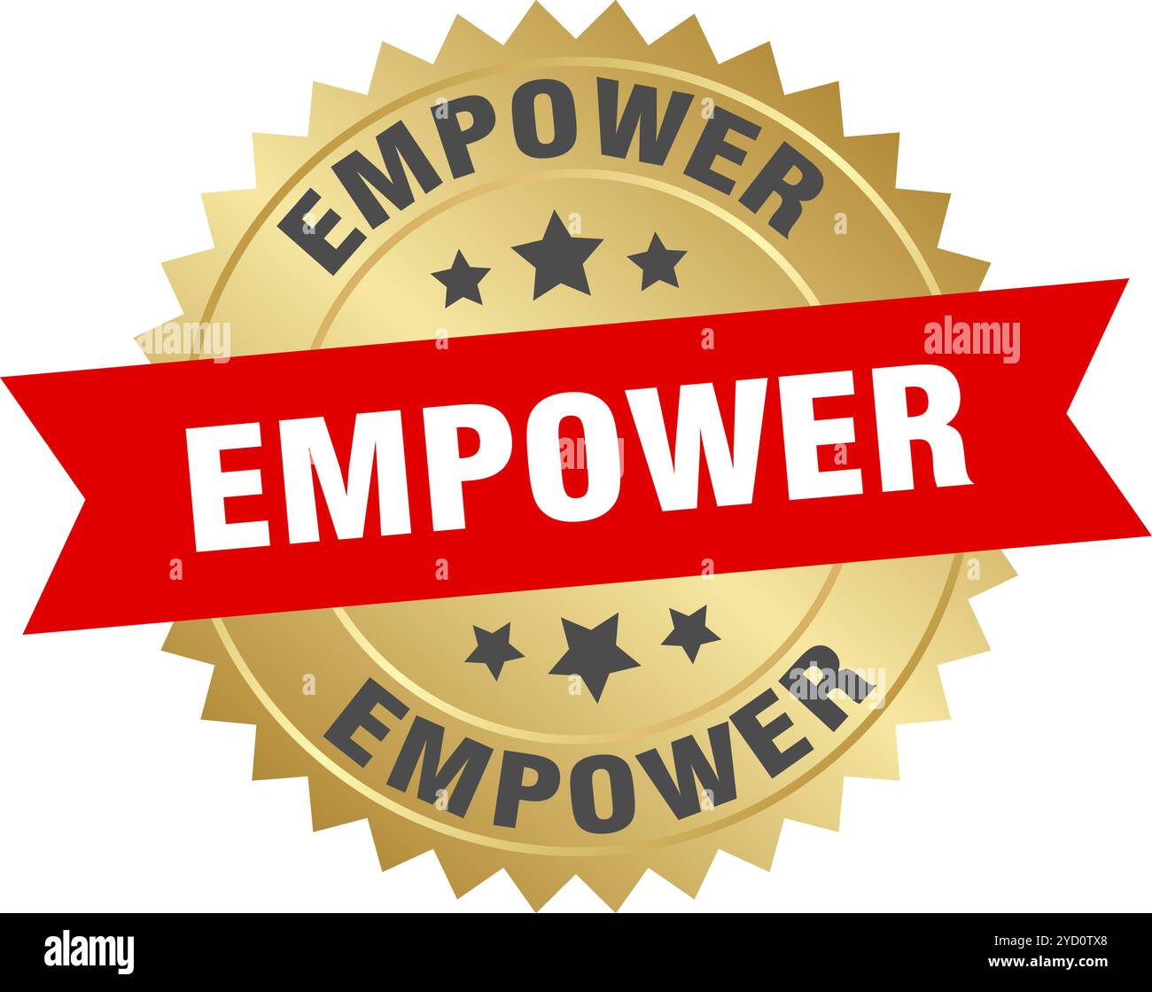 empower round red and gold label isolated on transparent background ...