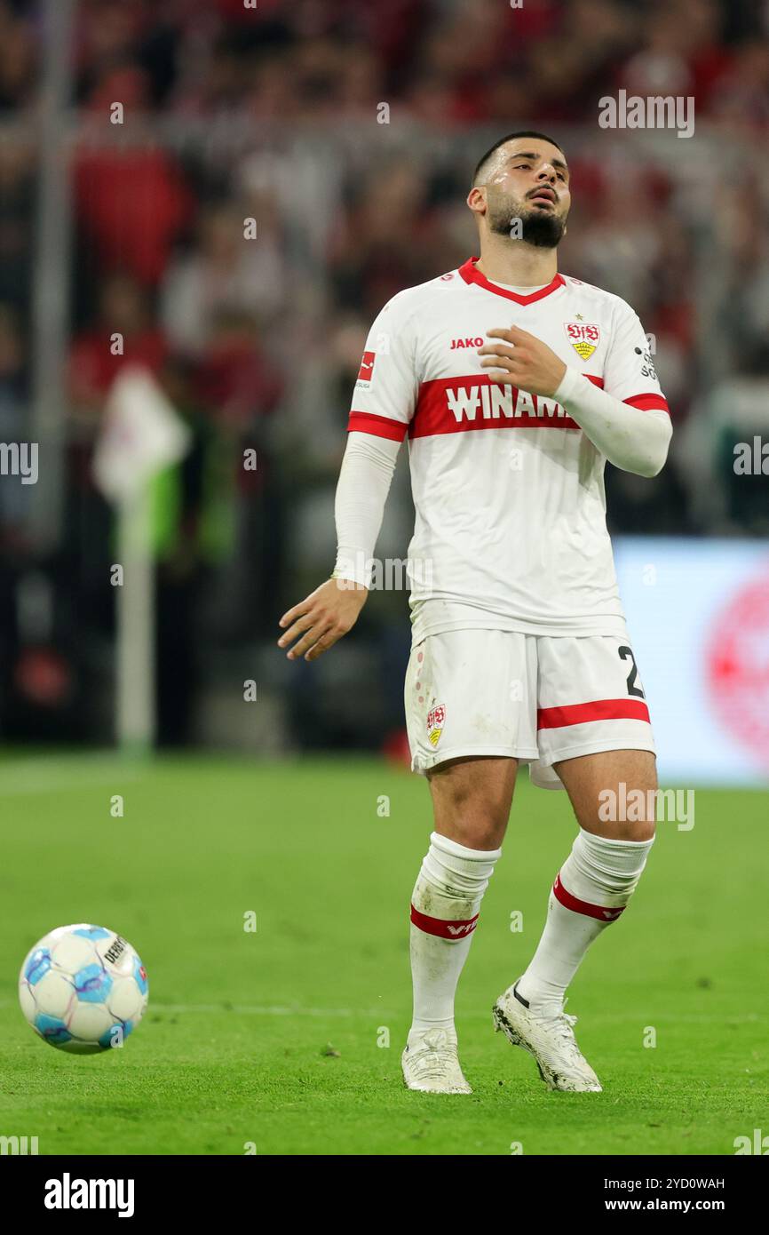 MUNICH, GERMANY - OCTOBER 19: Deniz Undav of VFB Stuttgart reacts ...