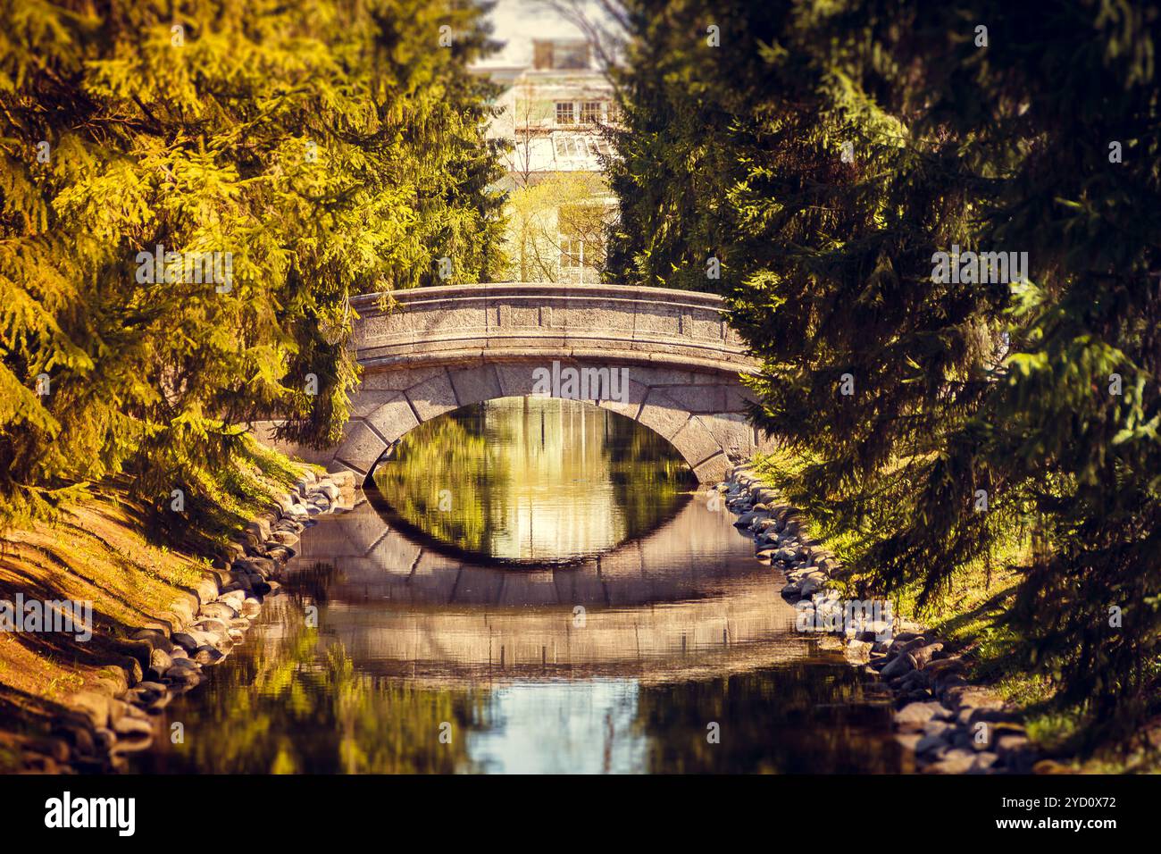 Bridge in the spring in the park. Bridges Russia. Park Russia. Old ...