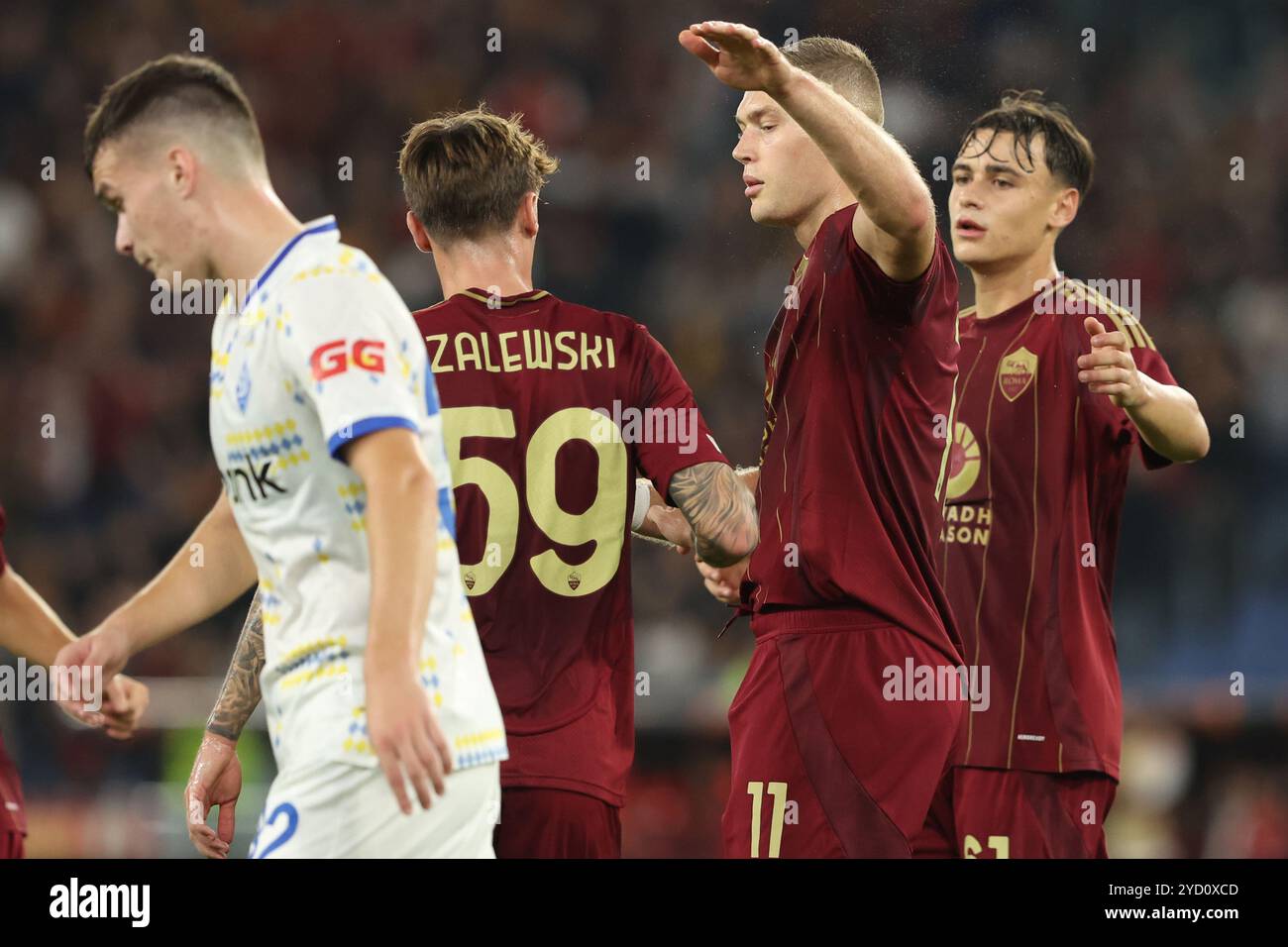 Rome, Italy 24.10.2024: Artem Dovbyk of Roma score the goal penalty and ...