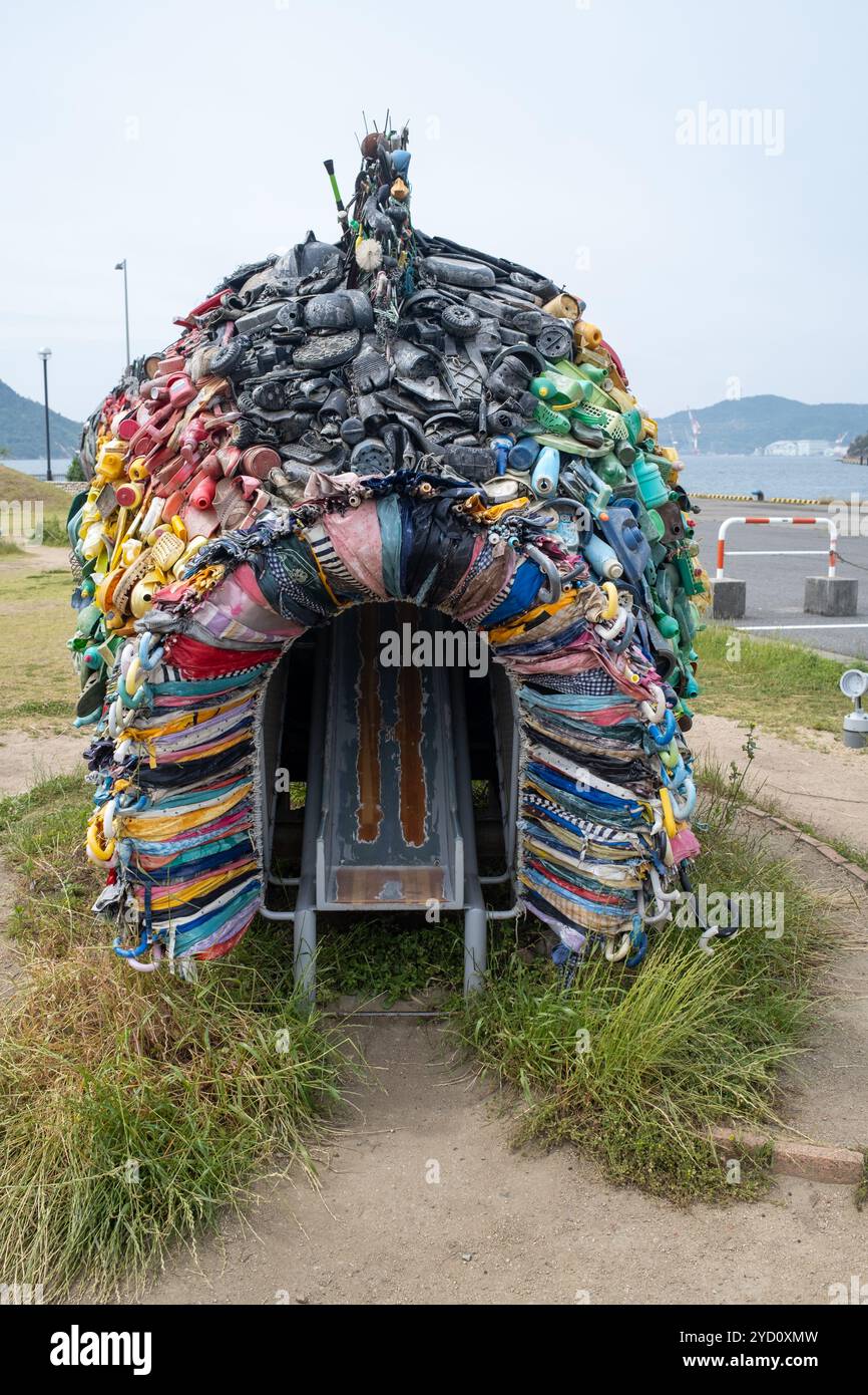 Fish Shaped Sculpture made of Recycled Rubbish by Yodogawa Technique on ...